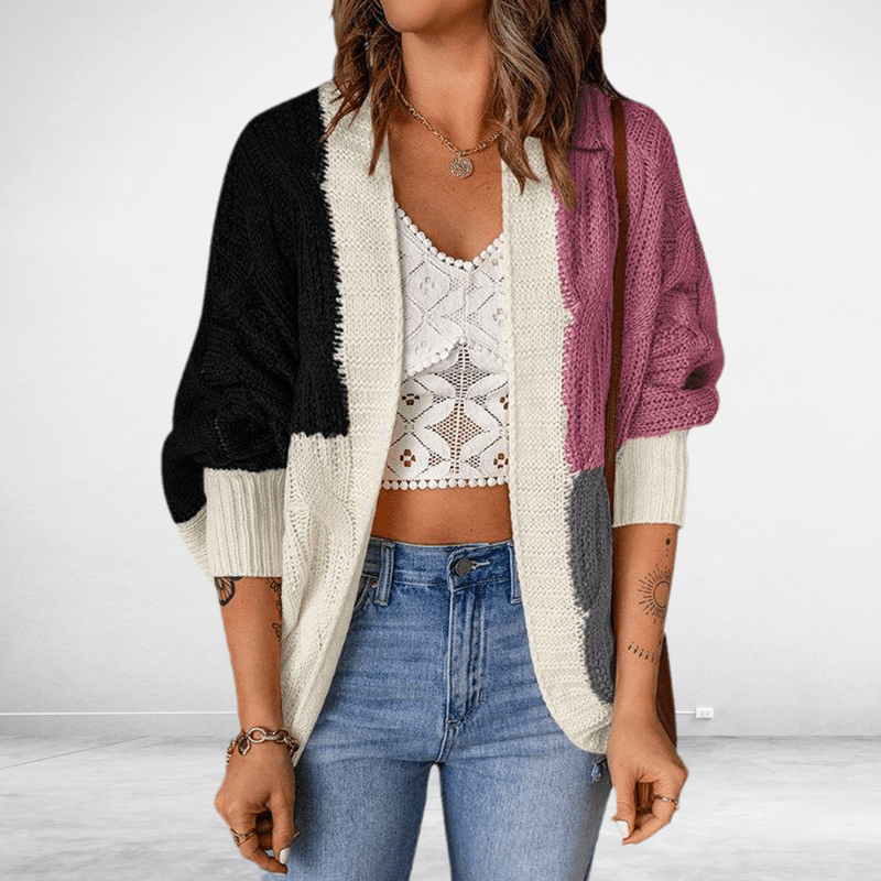 Women's Color Block Knit Cardigan Sweater – Cozymoo